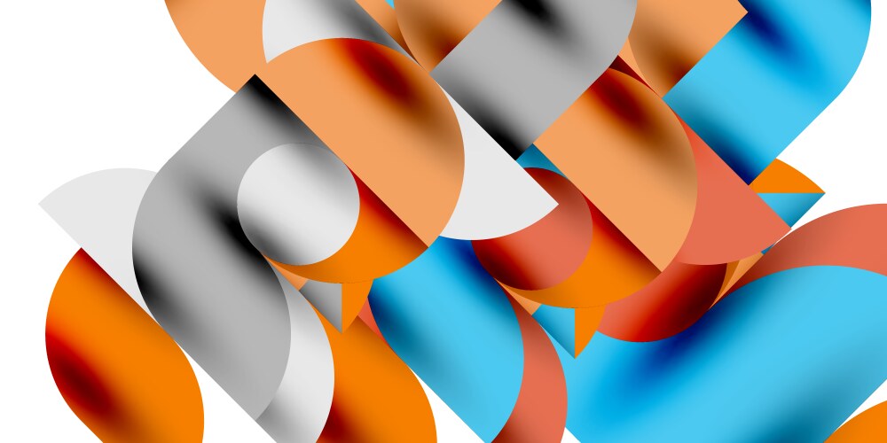 Tech minimal circular shapes geometric art Vector Image