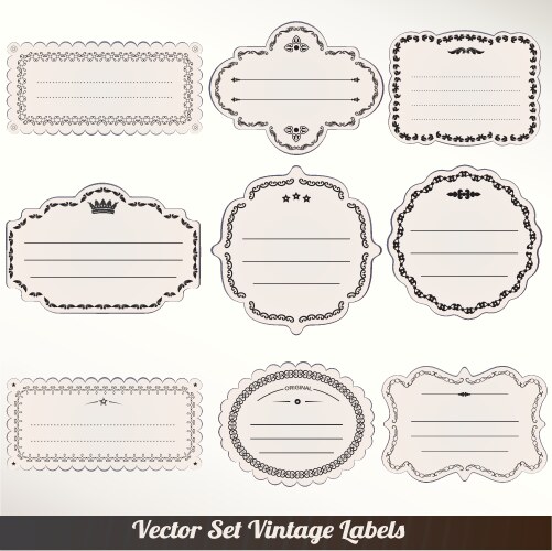 Frame labels set ornamental vintage decorat Vector Image