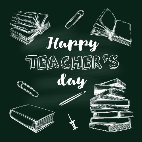 Chalkboard Day Greeting Teachers Vector Images (over 970)