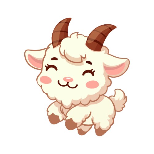 Cute goat cartoon set Royalty Free Vector Image