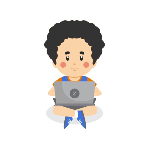 Children using computers Royalty Free Vector Image