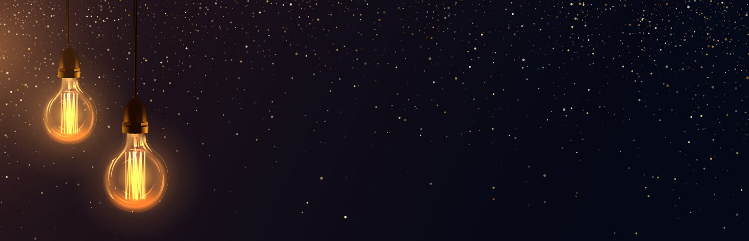 Background with warm light edison bulbs Royalty Free Vector