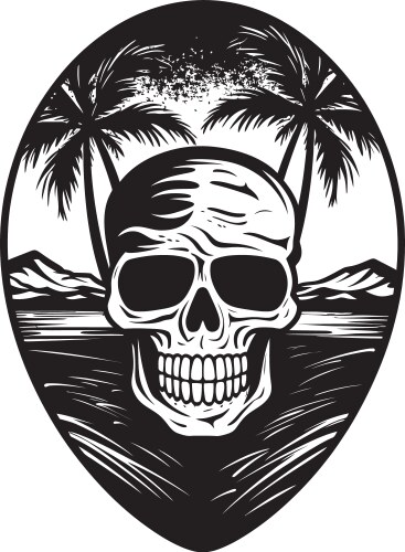 Shoreskull shredder surfboard symbol breakwater Vector Image