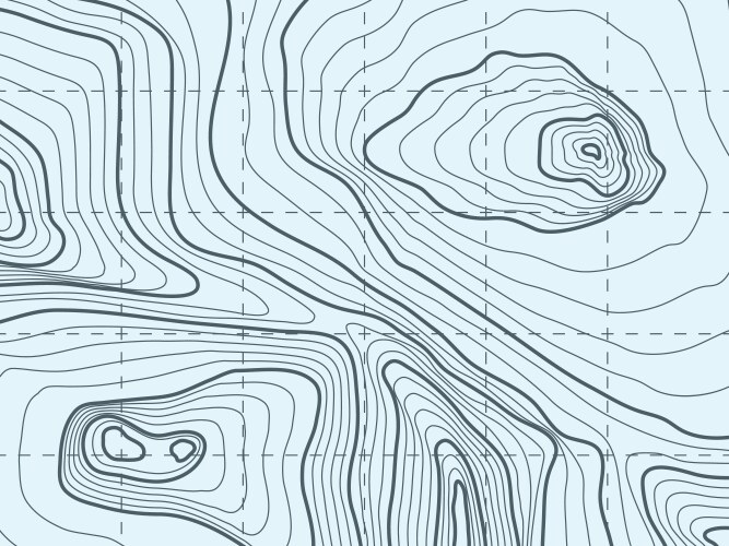 Contour map cartography line relief graphic Vector Image