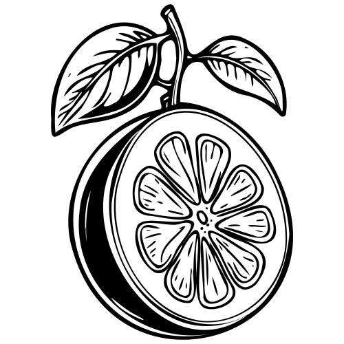 Key lime drawing realistic hand line art Vector Image