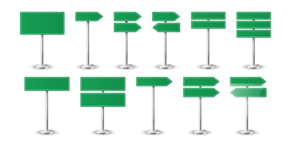 Traffic road realistic signs signage signal Vector Image
