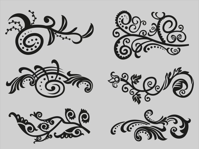 Set of calligraphic elements for design Royalty Free Vector
