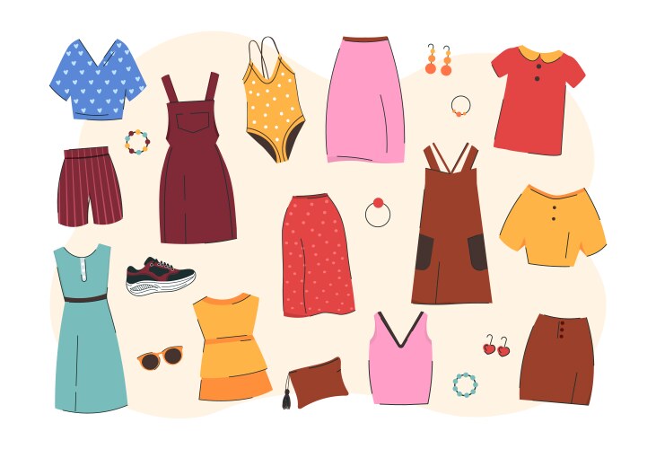 Set of different clothes Royalty Free Vector Image