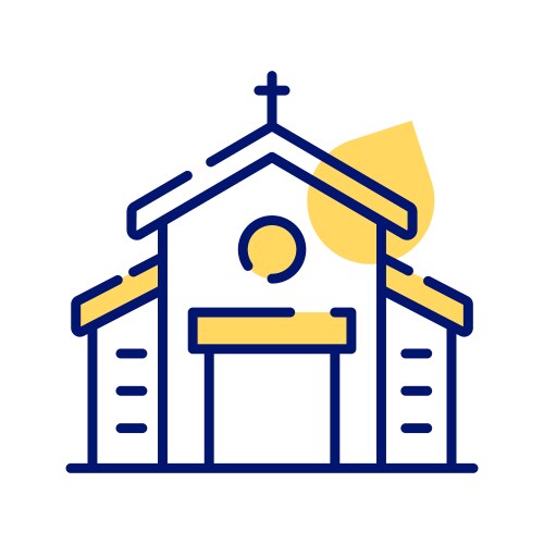 A cathedral building christian wedding house Vector Image