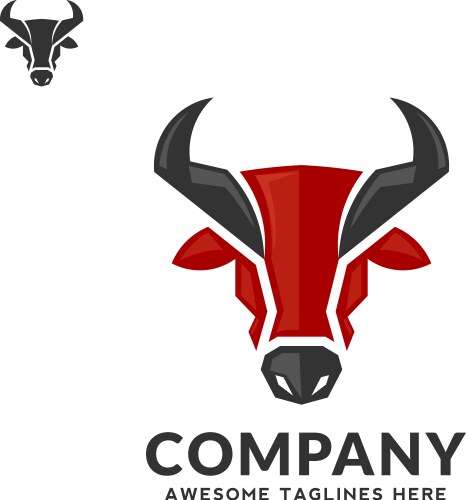 Modern bull head logo Royalty Free Vector Image