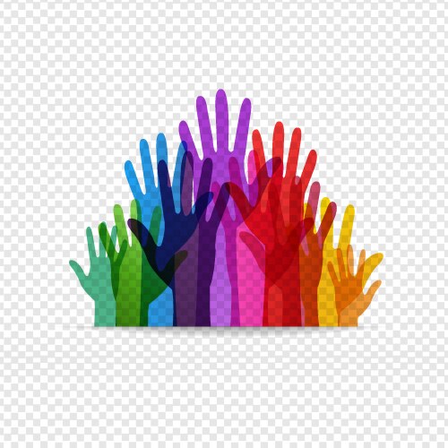 Color hand print border isolated white background Vector Image