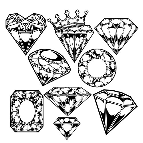 Diamond clip art cartoon Royalty Free Vector Image