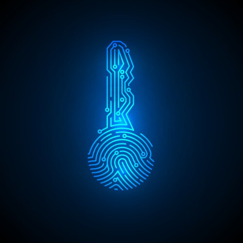 Cyber security id concept fingerprint in key Vector Image