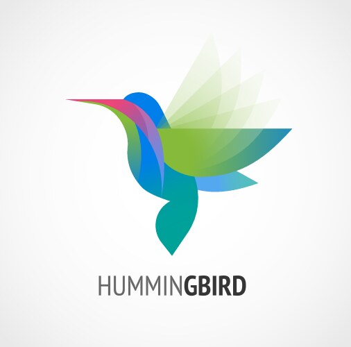 Hummingbird abstract bird colorful icon Royalty Free Vector