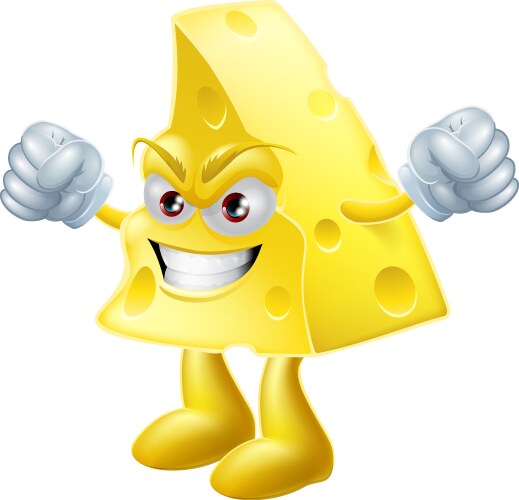 Happy cartoon cheese man Royalty Free Vector Image