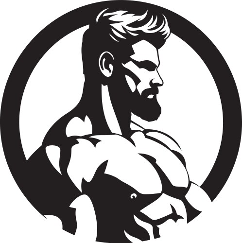 Battlephysique fighter logo mightygrip warrior Vector Image