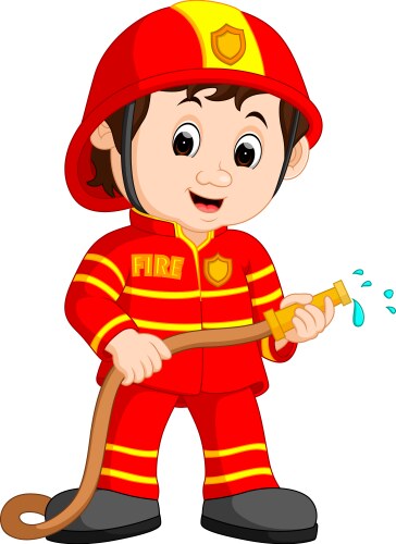 Firefighter cartoon Royalty Free Vector Image - VectorStock