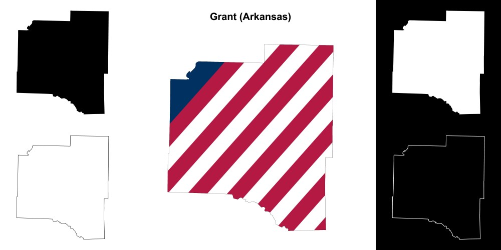 Grant outline map Royalty Free Vector Image - VectorStock