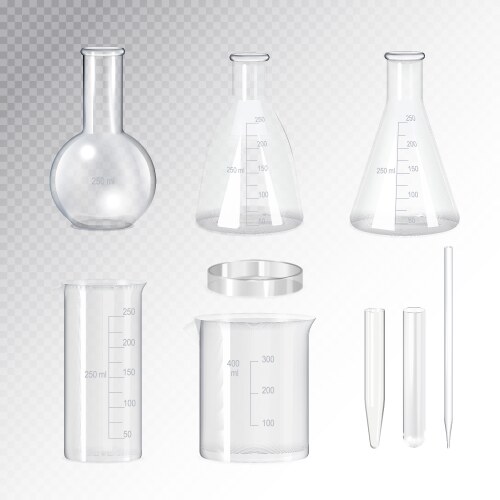 Set of laboratory glassware Royalty Free Vector Image