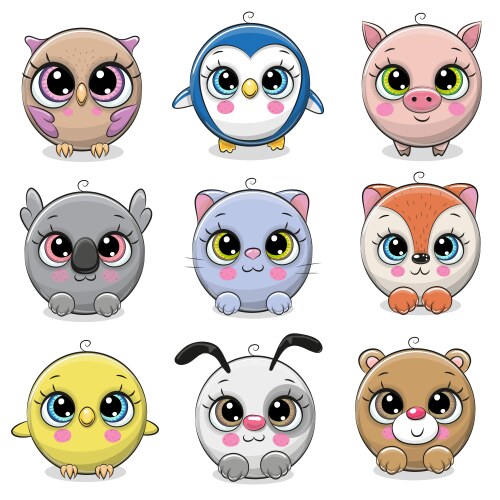 Cartoon animals on a white background Royalty Free Vector