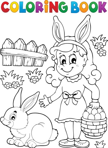 Coloring book with easter theme 7 Royalty Free Vector Image