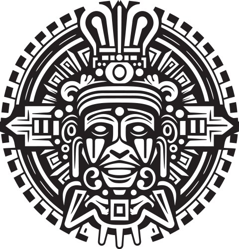 Ancient aztec drawings reimagined logo depictions Vector Image