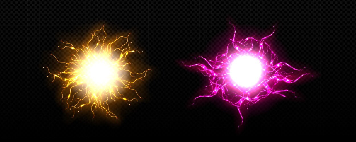 Magic power bolt and lightning energy ball Vector Image