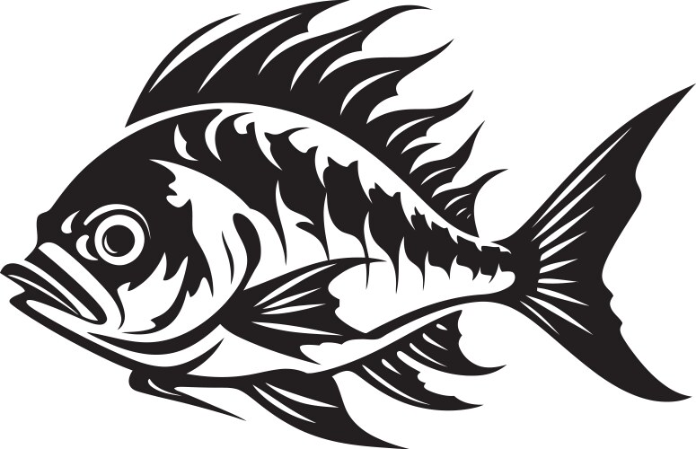 Tranquil tropics tropical river fish silhouette Vector Image