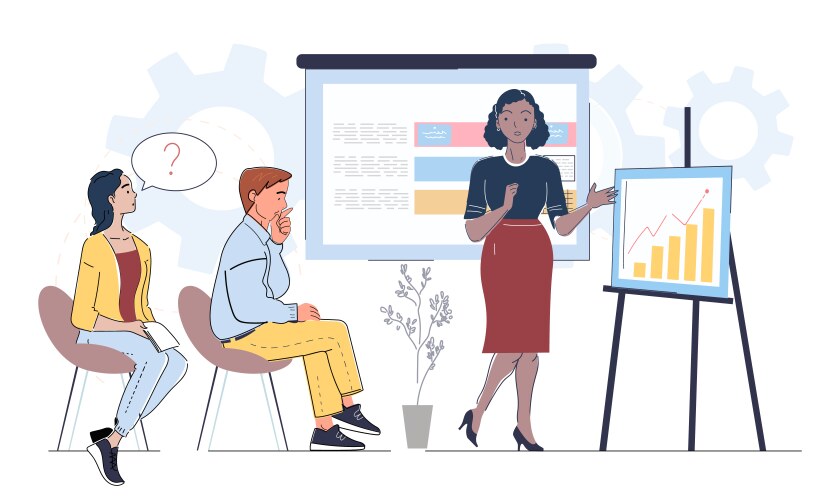 Business presentation scene Royalty Free Vector Image
