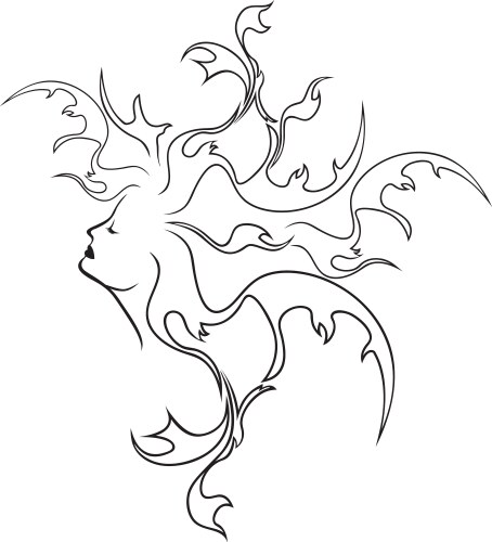 Geisha Portrait Poster Stencil For Stickers Vector Image