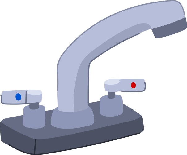 Bathroom kitchen faucet cartoon Royalty Free Vector Image