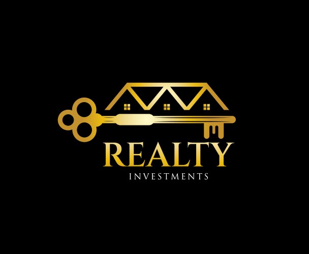 Abstract modern gold silver property logo Vector Image