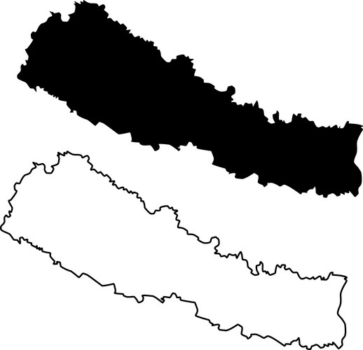 Nepal Silhouette Map – Royalty-Free Vector | VectorStock