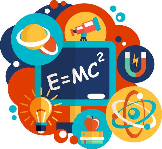 Science seamless pattern in flat design style Vector Image