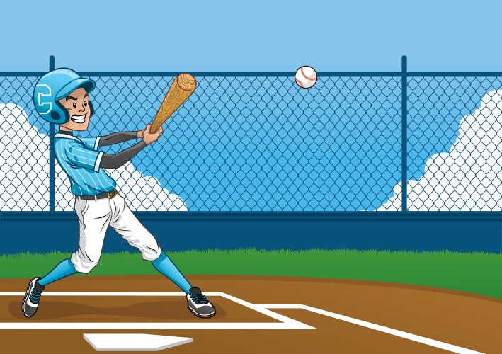 Player Hitting Baseball Vector Images (over 5,100)