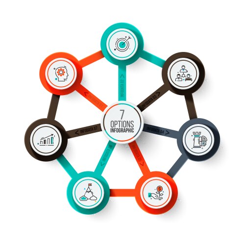 Measuring infographic templates with connected Vector Image