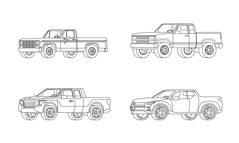 Outline Pickup Truck Vector Images (over 3,300)