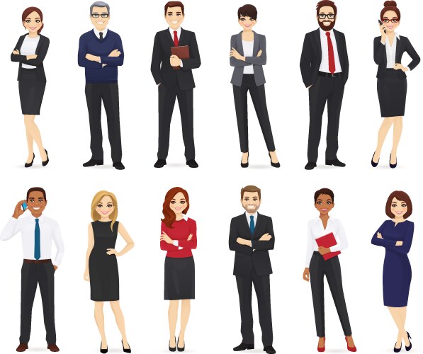 Business team set Royalty Free Vector Image - VectorStock