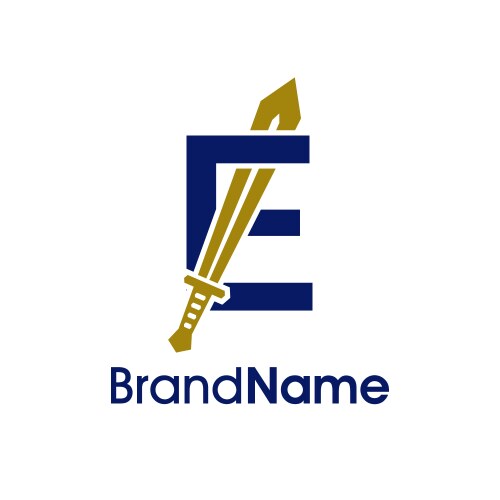 Elegant initial b sword logo Royalty Free Vector Image