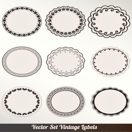 Frame labels set ornamental vintage decorat Vector Image