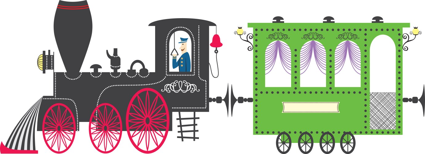 Animals on a train adventure Royalty Free Vector Image