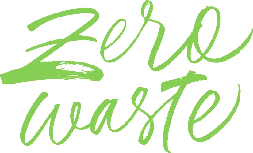 Zero waste lettering Royalty Free Vector Image