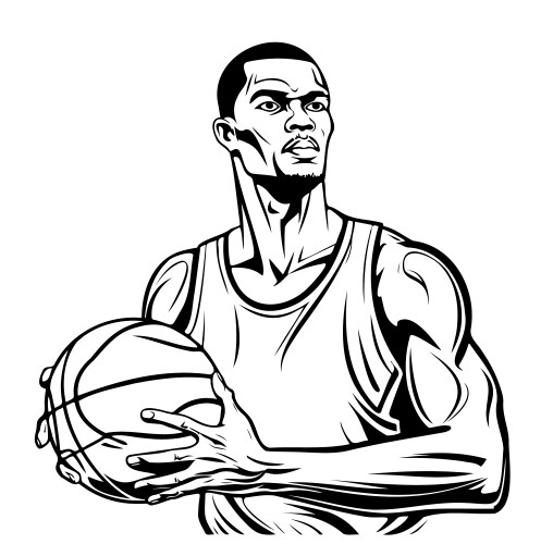 Hand drawn sketch of basketball player Royalty Free Vector