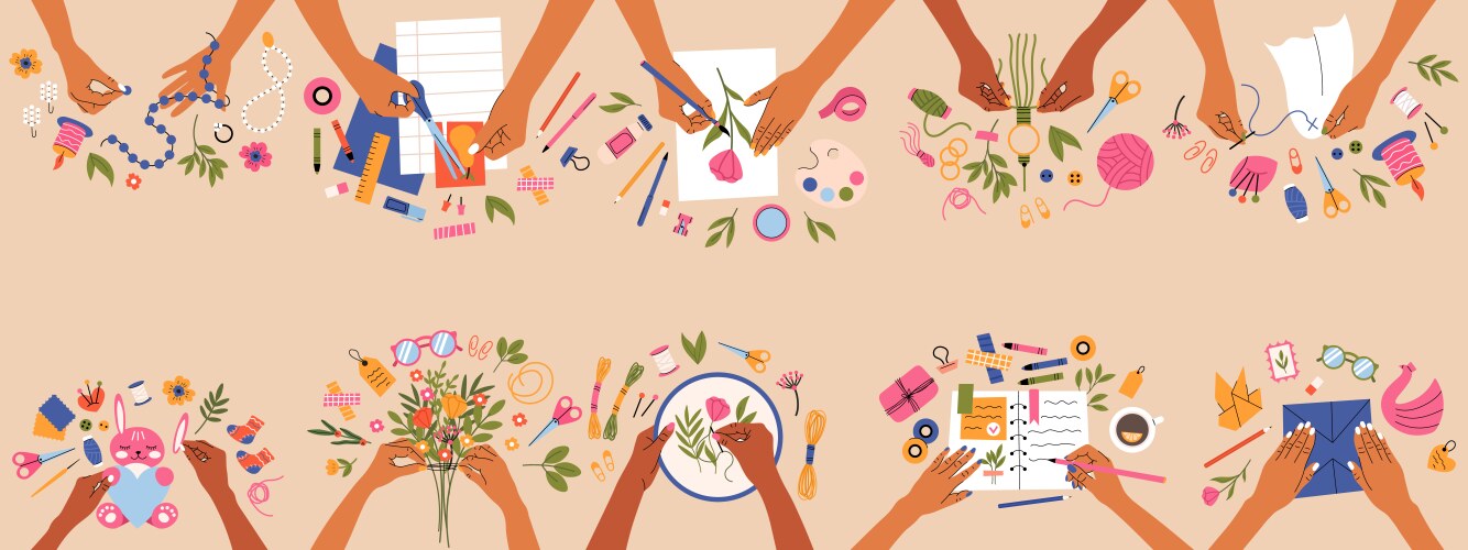 Creative handmade workshop banner Royalty Free Vector Image