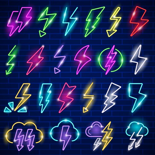 Neon Lightning Bolt Vector Images (over 2,200)
