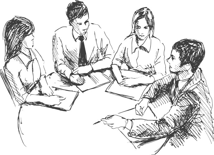 Business Meeting Sketch Vector Images (over 6,200)