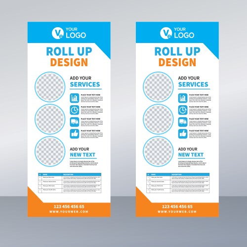 Construction roll up banner design template Vector Image