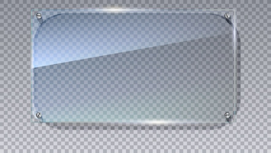 Realistic glass plate on transparent background Vector Image