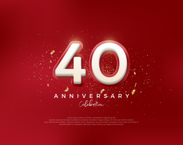 40th anniversary numbers gold luxury background Vector Image