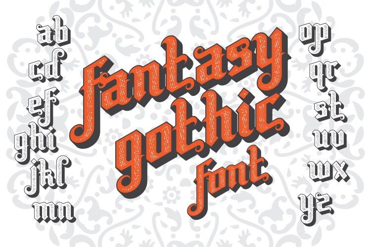 Vintage gothic alphabet Royalty Free Vector Image